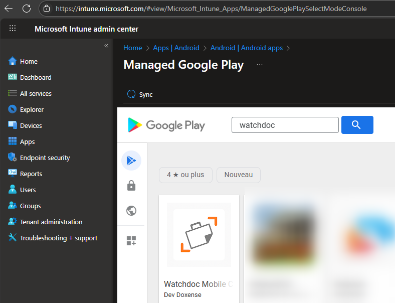Watchdoc Mobile Client - Ajouter et configurer l'application dans l'EMM ...